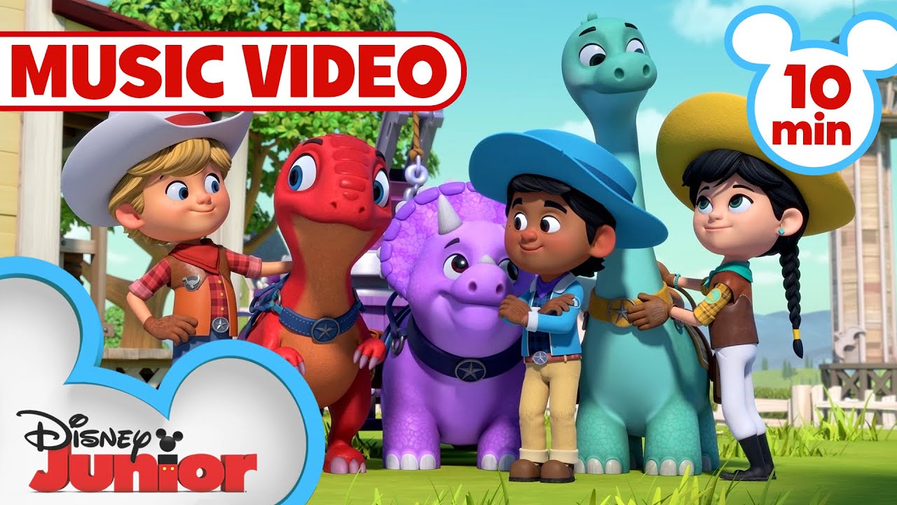 Dino Ranch Best Music Videos 🎼 | 10 Minute Compilation | @disneyjr ...