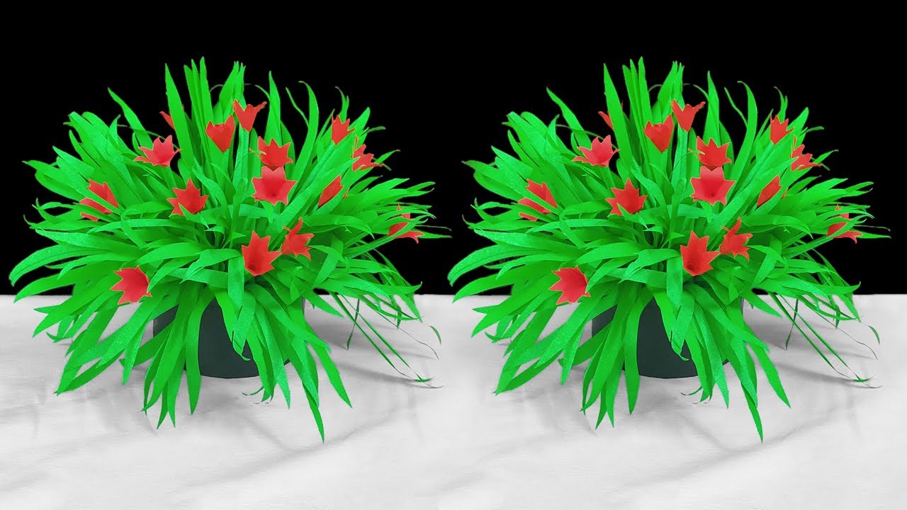 How to make a paper plant || Home decoration ideas using paper - YouTube