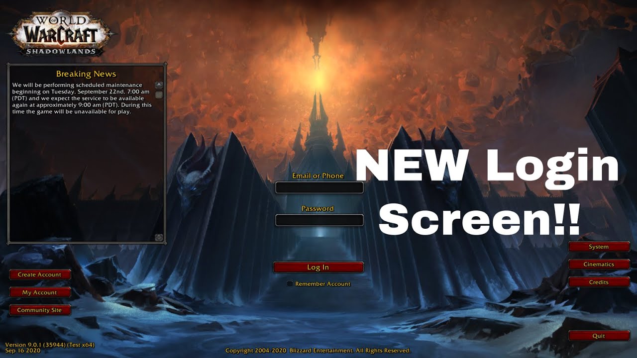 NEW World Of Warcraft Shadowlands LOGIN SCREEN Is Here - YouTube
