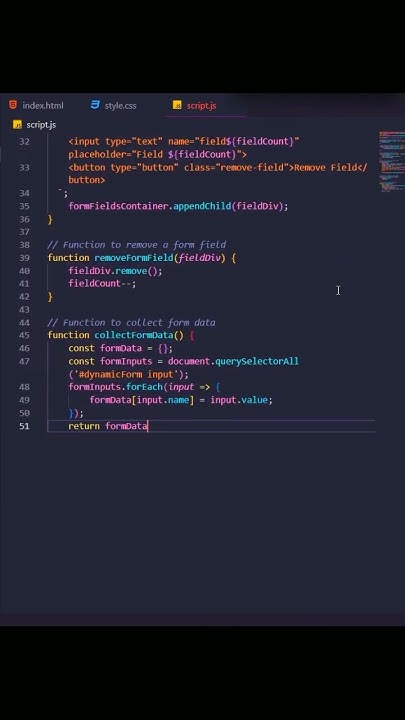 Dynamic form | HTML | CSS | JavaScript #shorts #shortsvideo #javascript #thecodingco - YouTube