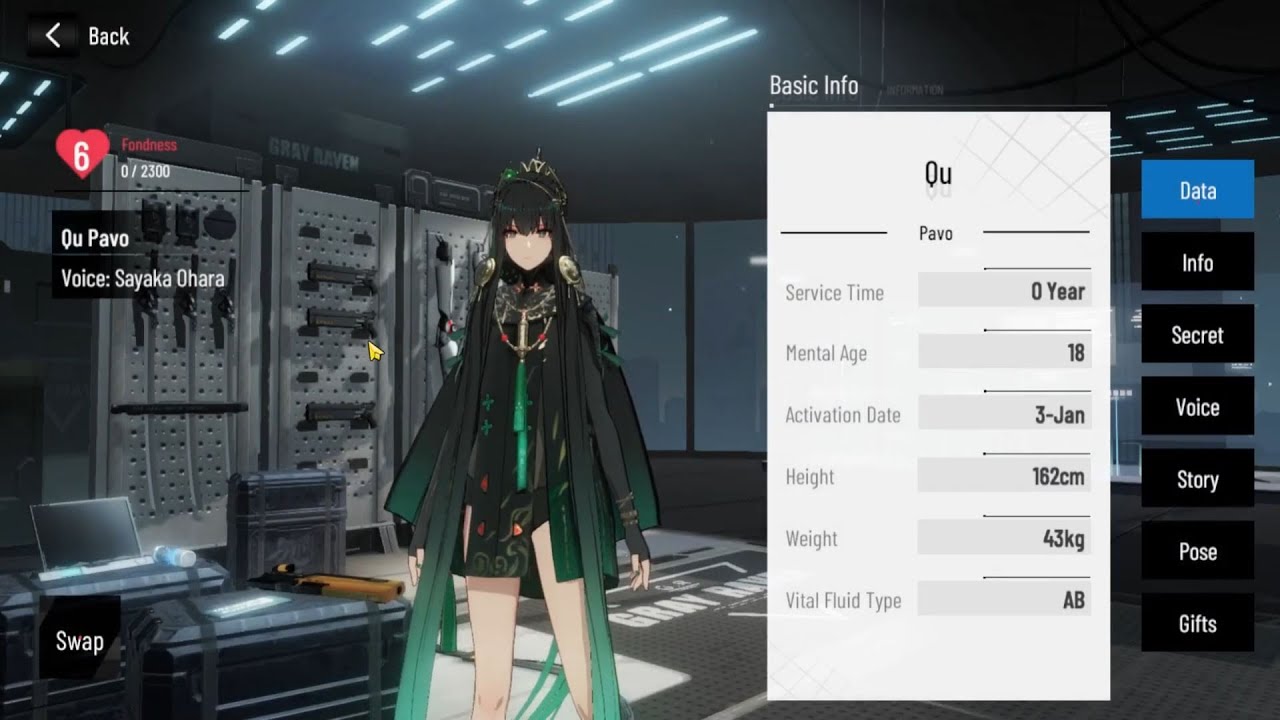Qu Pavo - All Voice Lines (JP + CN) + Secrets - Level 6 Affection ...