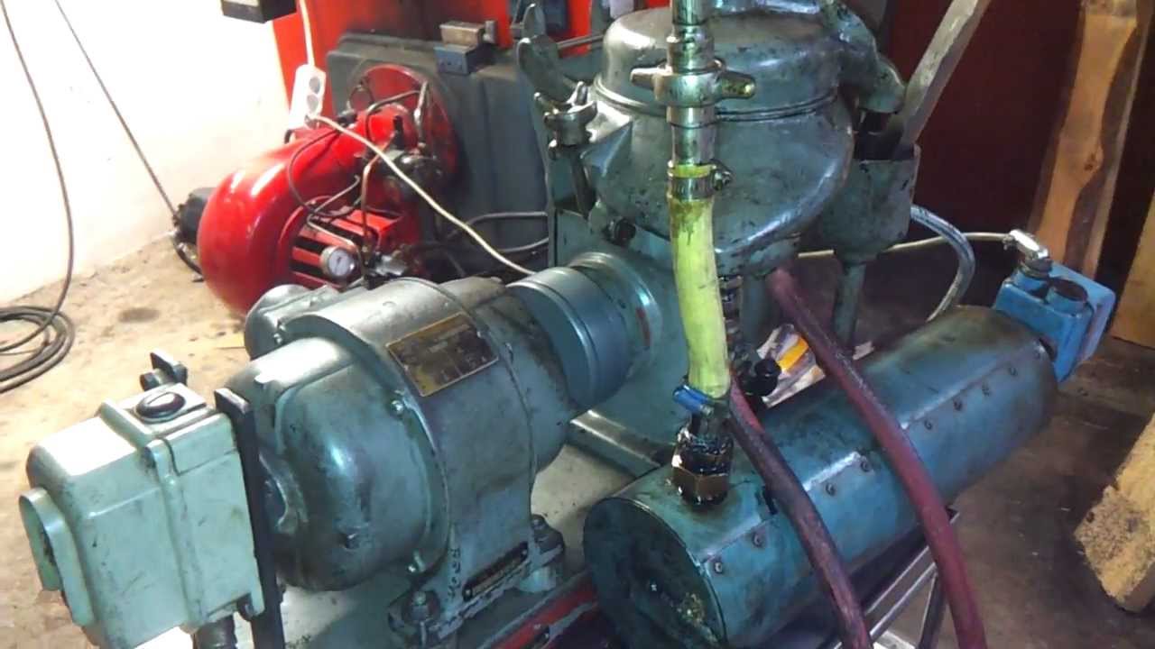 De laval oil separator cleaning oil to the burner. - YouTube