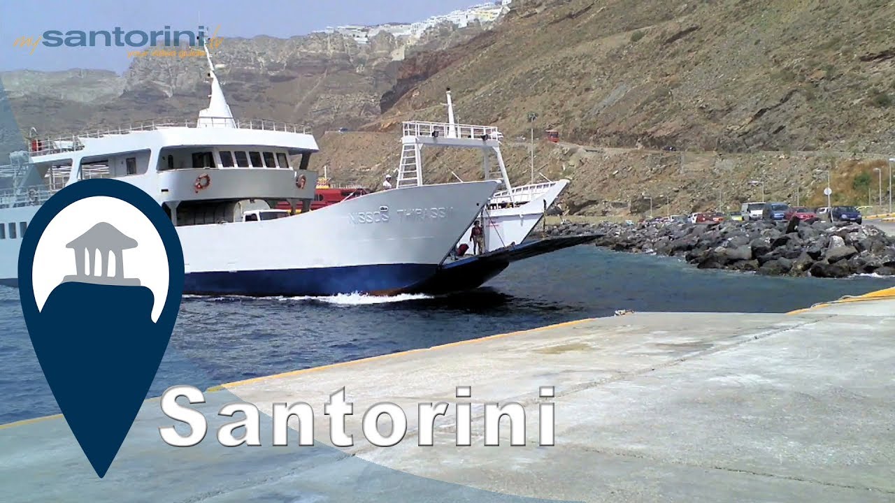 Santorini | The Main Port of Athinios - YouTube