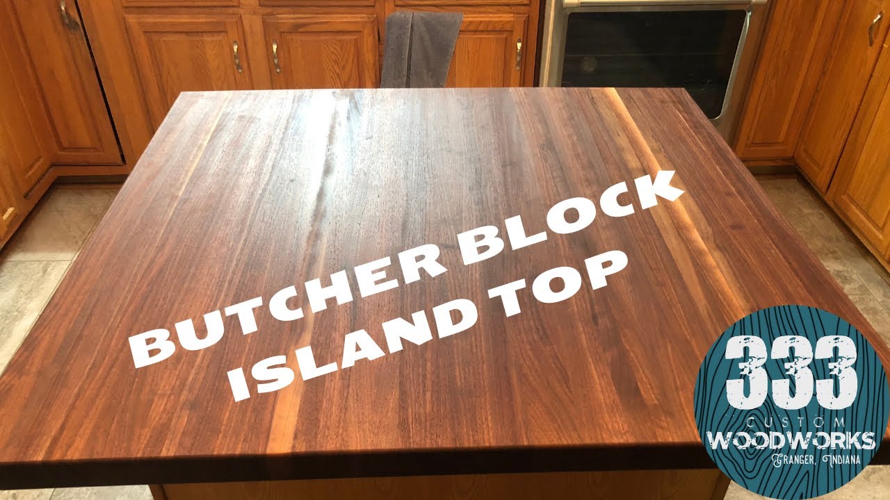 Finished Walnut Butcher Block Island Top - YouTube