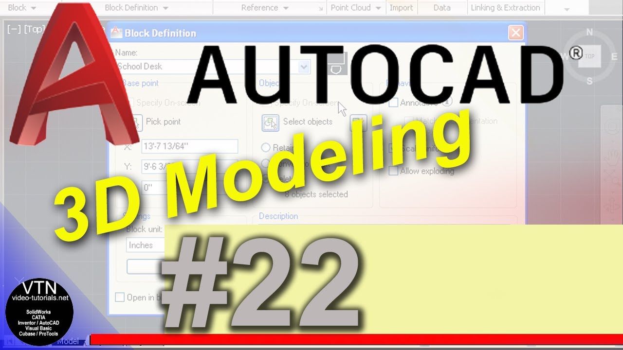 AutoCad 3d Modeling 22 ( Solid Subtract ) - YouTube