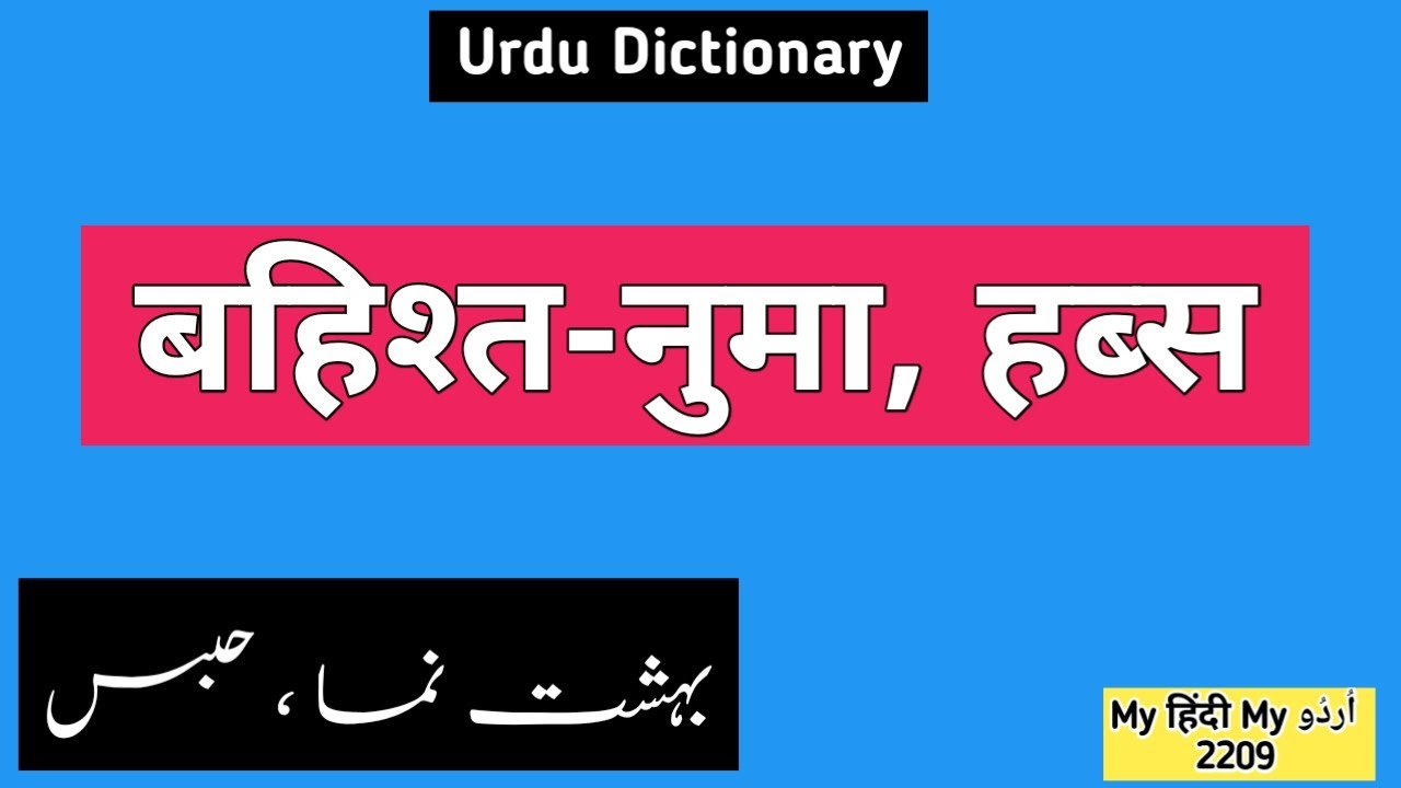 Urdu Dictionary 2209 | Bahisht numa | Habs | MHMU | Moin Shamsi | my ...