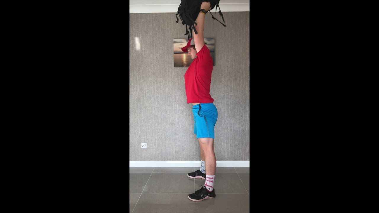 Ground to overhead (GTOH) (at home backpack workout) - YouTube