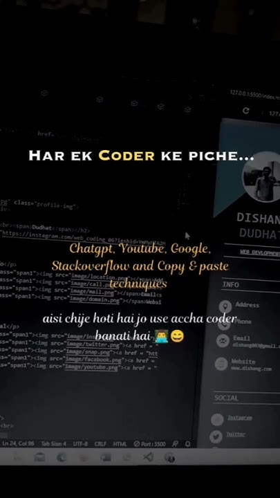 Har ek Coder ke piche..... // code by dishangwebcoding ️ // #coding #code #javascript # ...