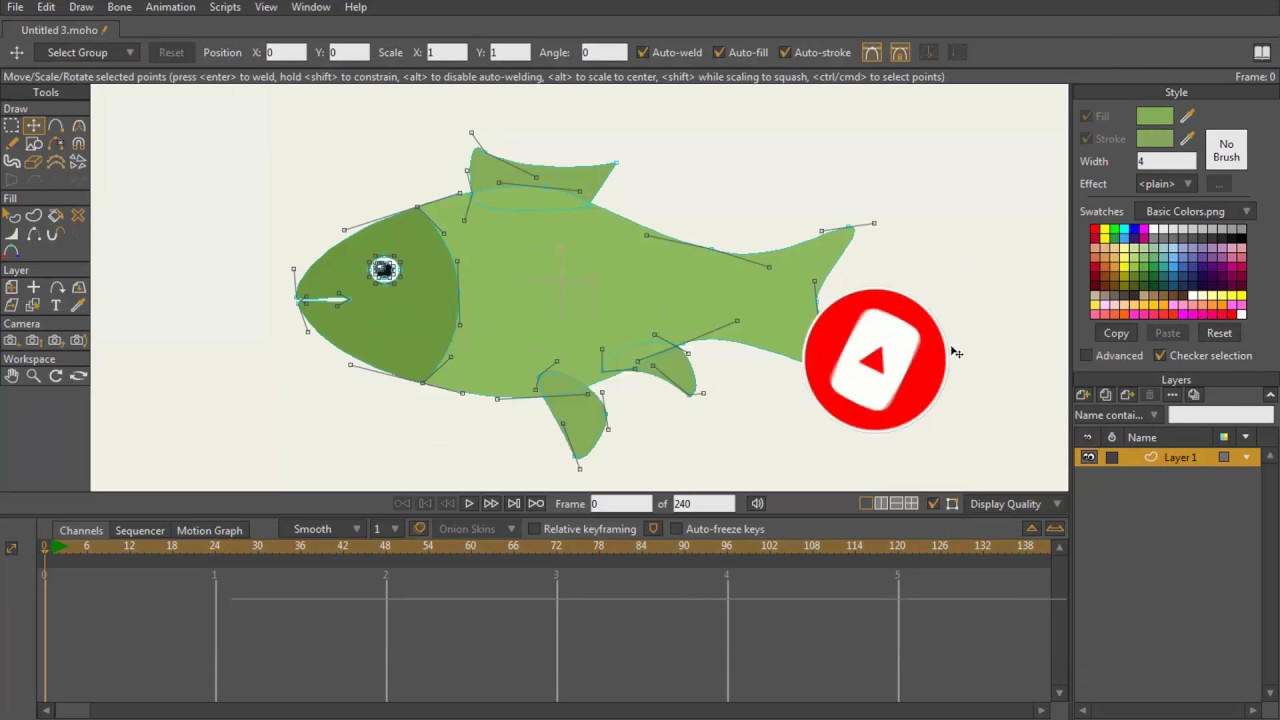 How to create a fish in Moho pro 12 - YouTube