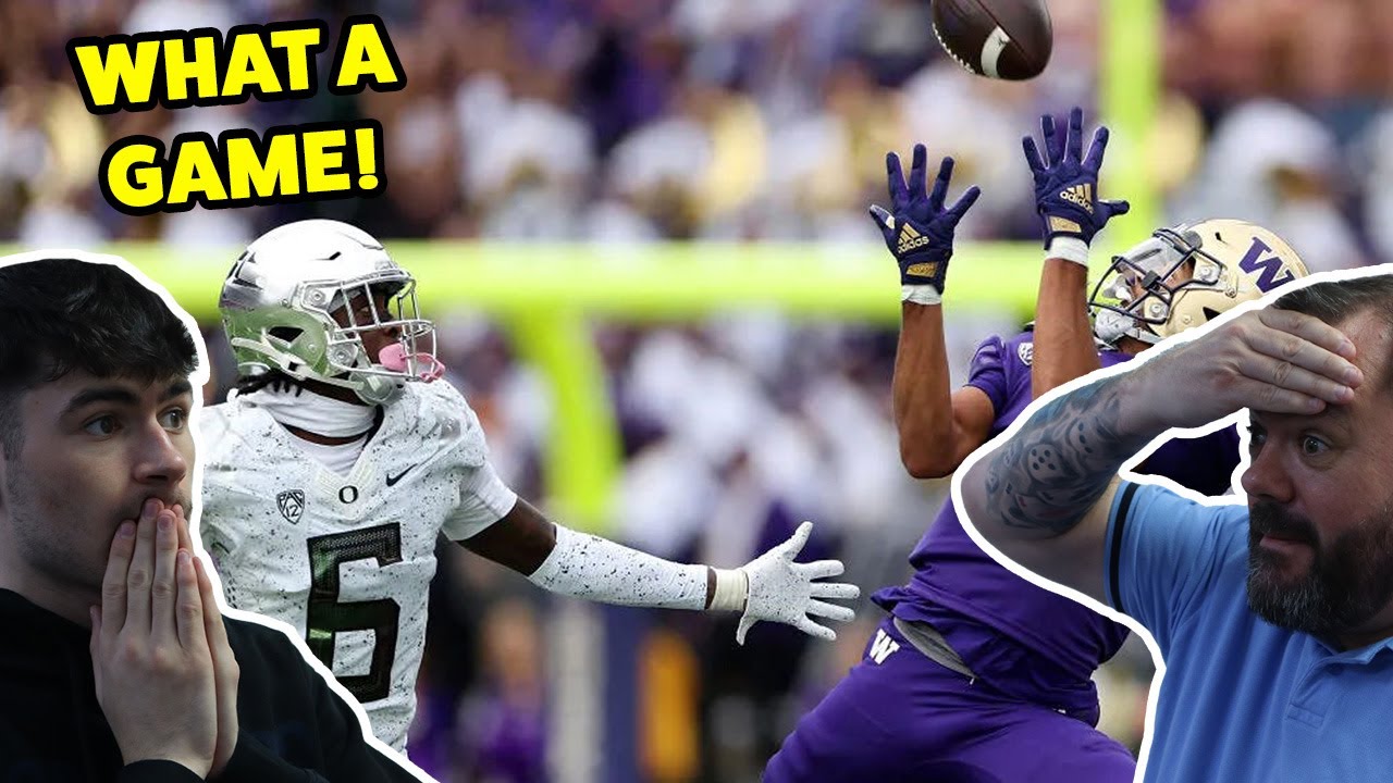 British Father and React! Oregon Ducks vs. Washington Huskies | Full ...