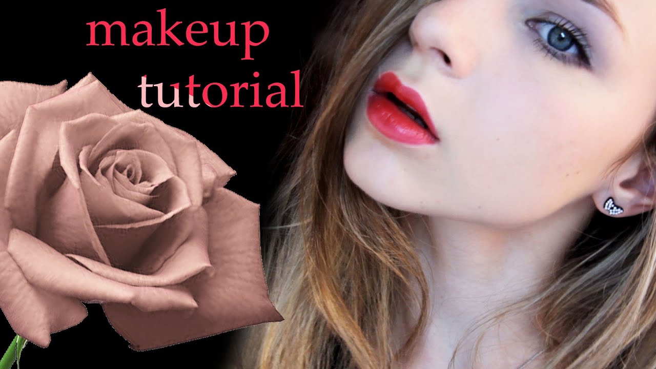 Makeup tutorial Rose on the lips Макияж Красные губы - YouTube