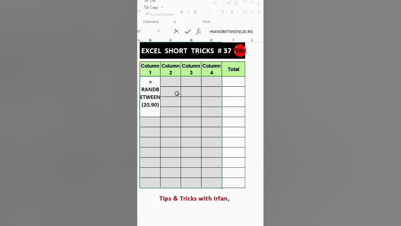 How To Use Randbetween Formula In Excel Irfansbe Exceltutorial Youtube
