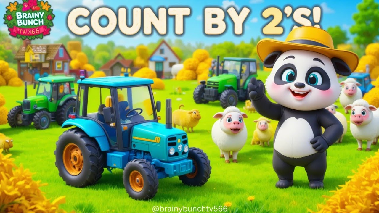 Count by 2 for Kids 🚜🐄 | Fun Farm Counting with Panda Pogo | Brainy ...