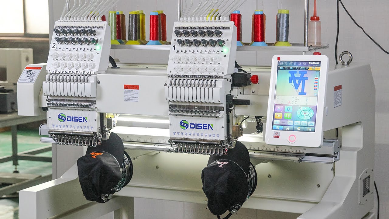 Dual head computer embroidery machine operation video how to use an ...