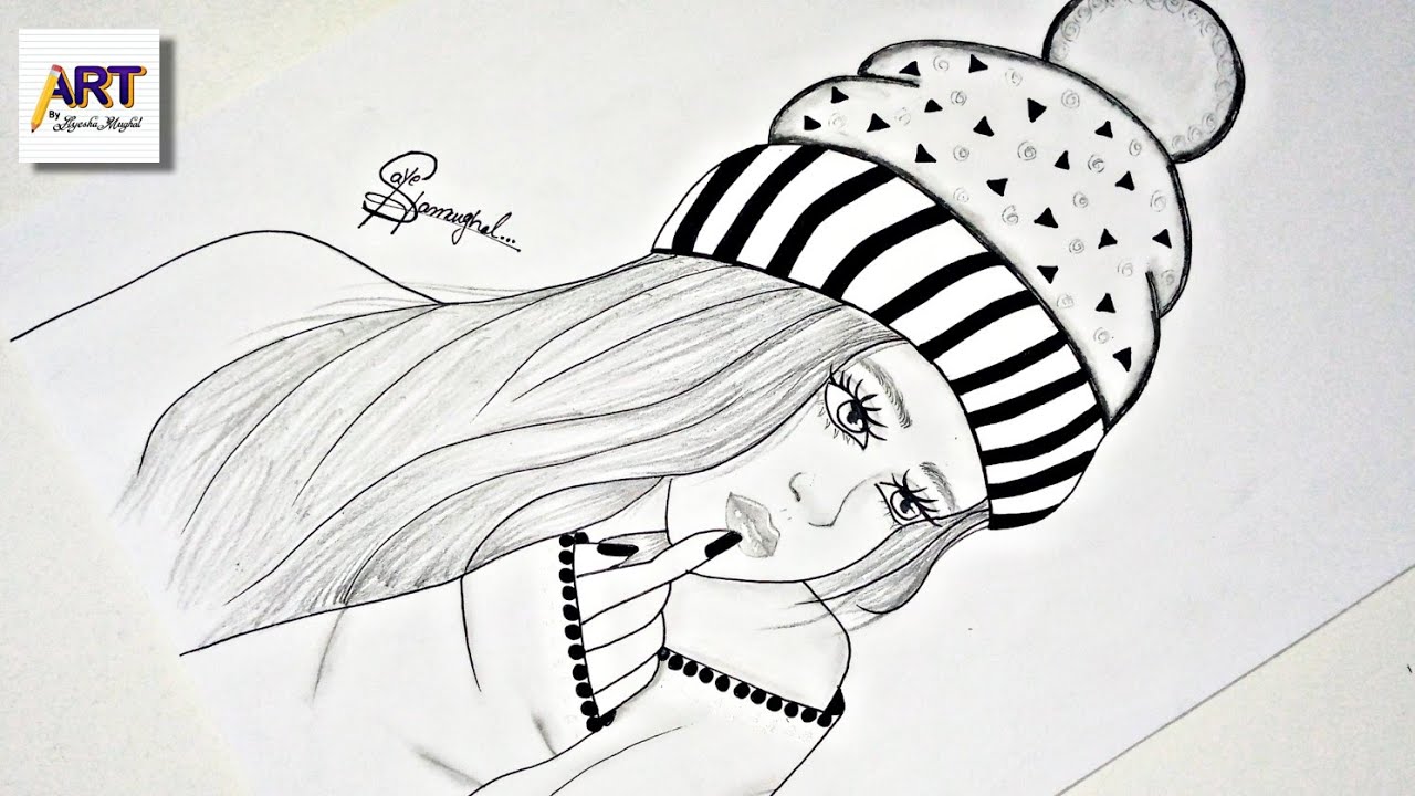 How to draw a Cute Girl Drawing - YouTube