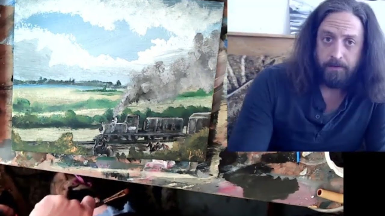 Unbelievable Transformation! Watch Me Paint My First Train in Acrylics! - YouTube