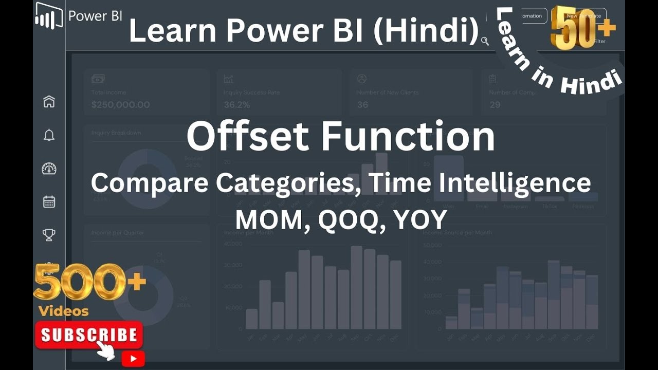 Power BI(हिंदी) Offset Compare Categories, Time Intelligence MOM, YOY ...