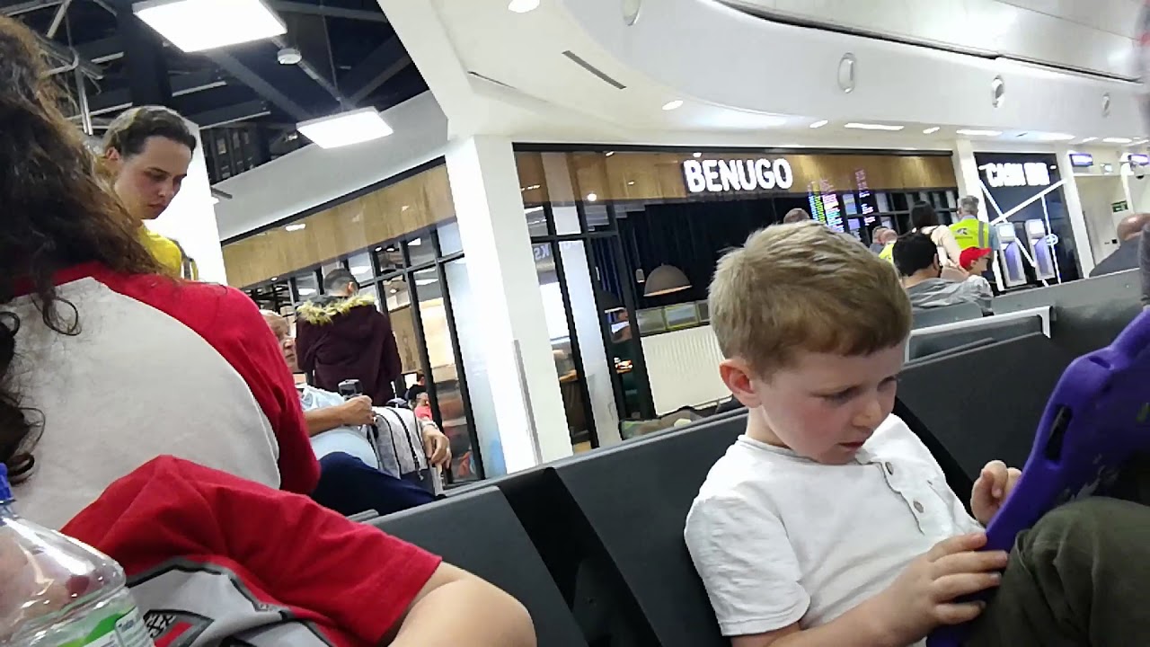 Luton Airport Blond and Oltris going to Turkey - YouTube