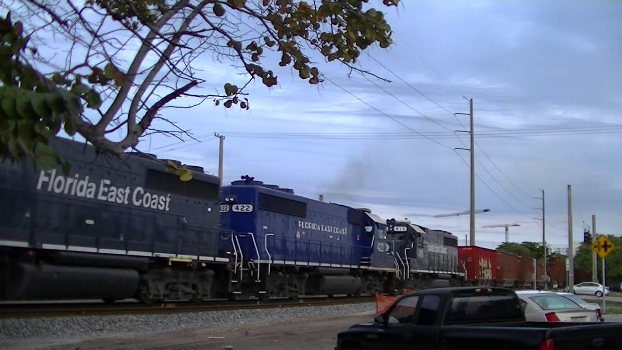 FEC Freight Train 1980 - YouTube