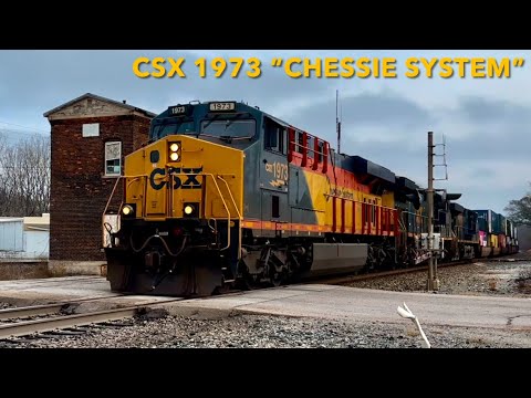 CSX 1973 “Chessie System” Leading CSX I-169 By The Old Interlocking Tower In Walkerton, IN! 11 ...