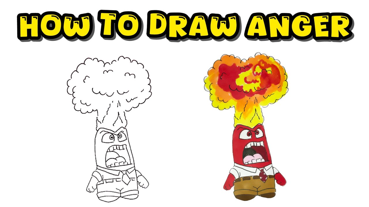 How to Draw Anger from Inside Out with Easy Drawing and Coloring ...