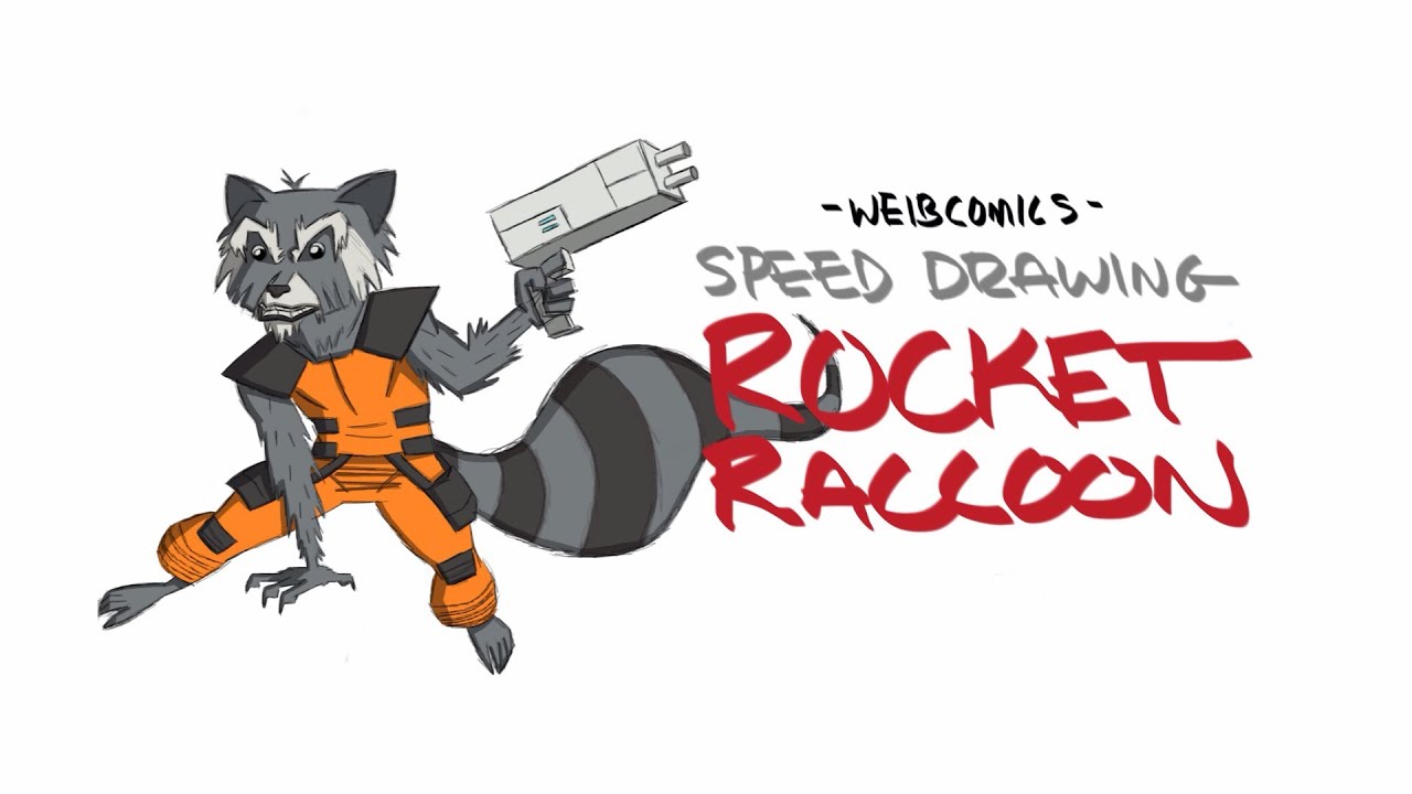 Speed Drawing #2: Rocket Raccoon! - YouTube