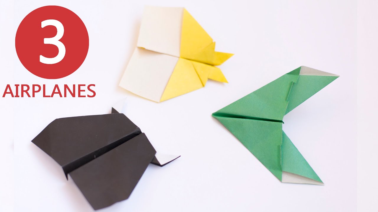 Paper airplanes fly far and straight. 3 airplanes tutorial. Part 2 ...