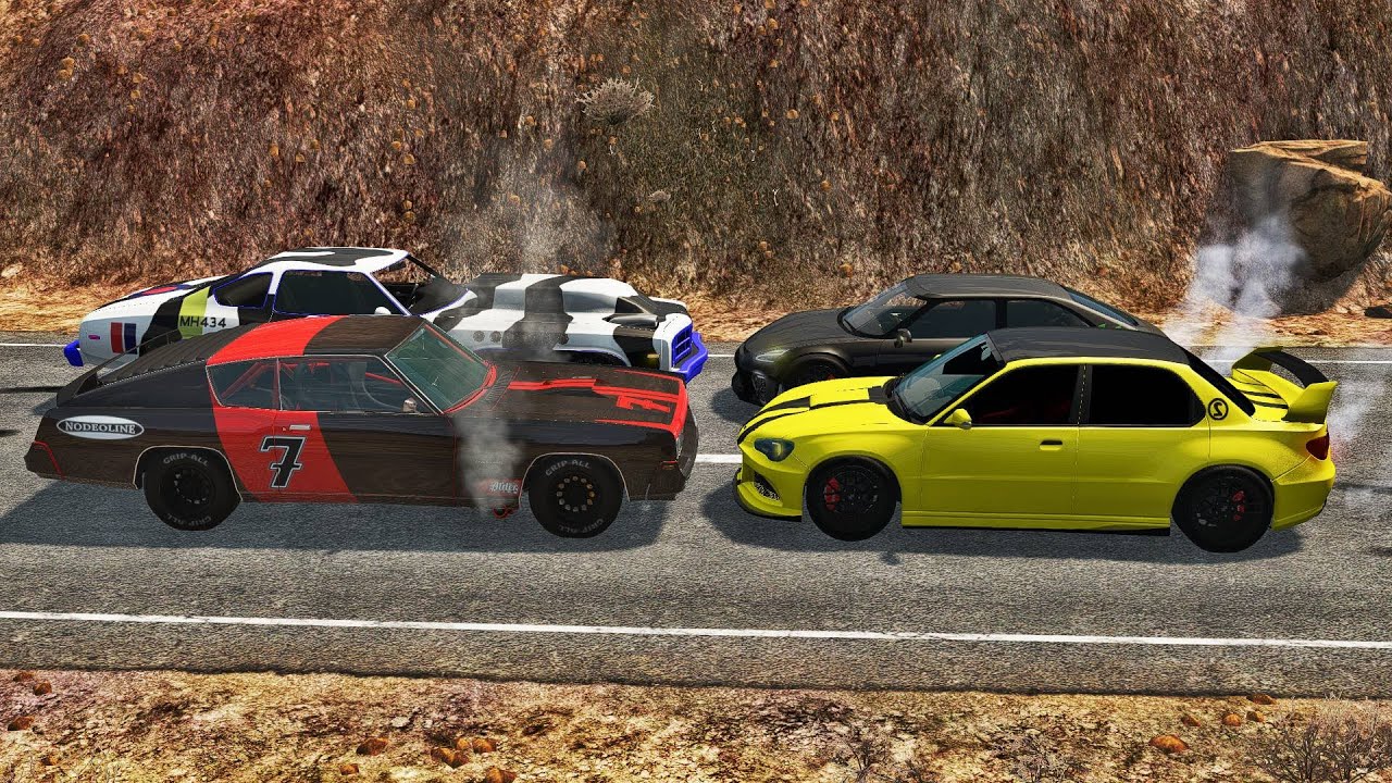 BeamNG Drive - Utah Remastered Muscle V.S Sports race - YouTube