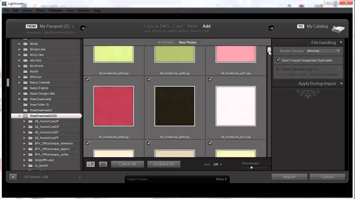 Organizing Digital Scrapbooking Previews in Lightroom - YouTube