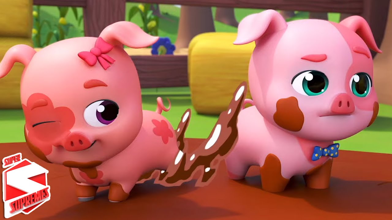 Fem Små Grisar Animerad video för Barn Sjung Med - YouTube