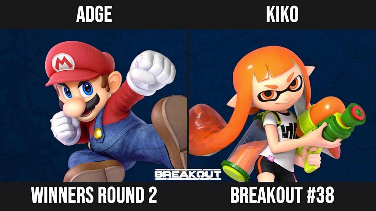 Breakout #38: Winners Round 2 - Adge (Mario) vs Kiko (Inkling) - YouTube