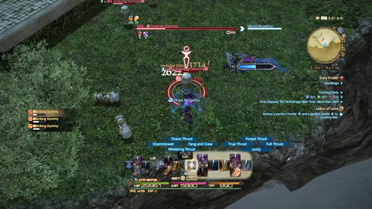 FFXIV Stormblood Dragoon Rotation lvl70 - YouTube