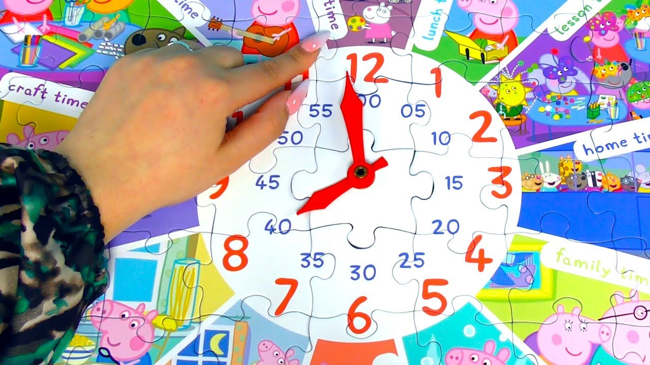 Tell the Time with Learn Puzzle Clock Unbox for kids - YouTube