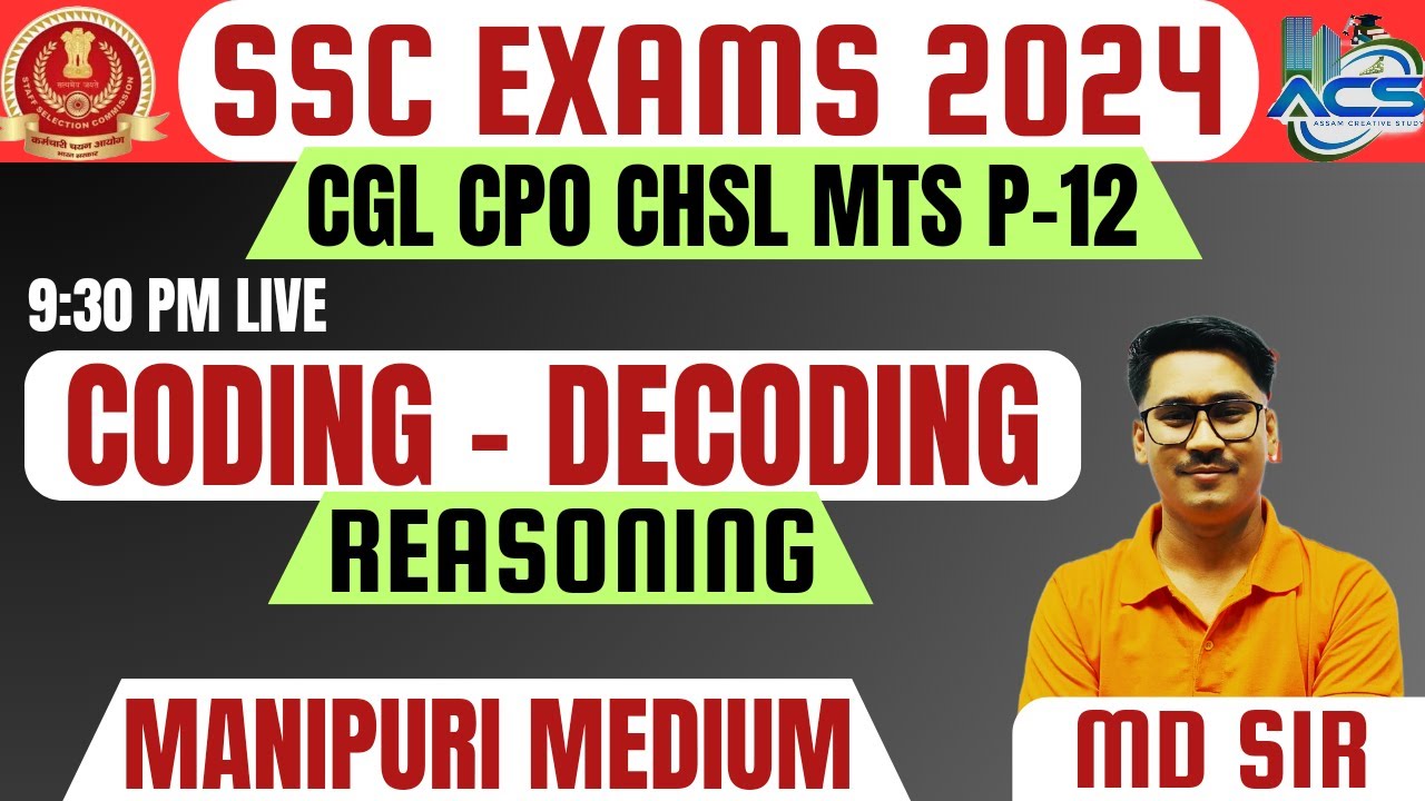 Coding Decoding Reasoning Ssc Previous Year Questions Md Sir Youtube