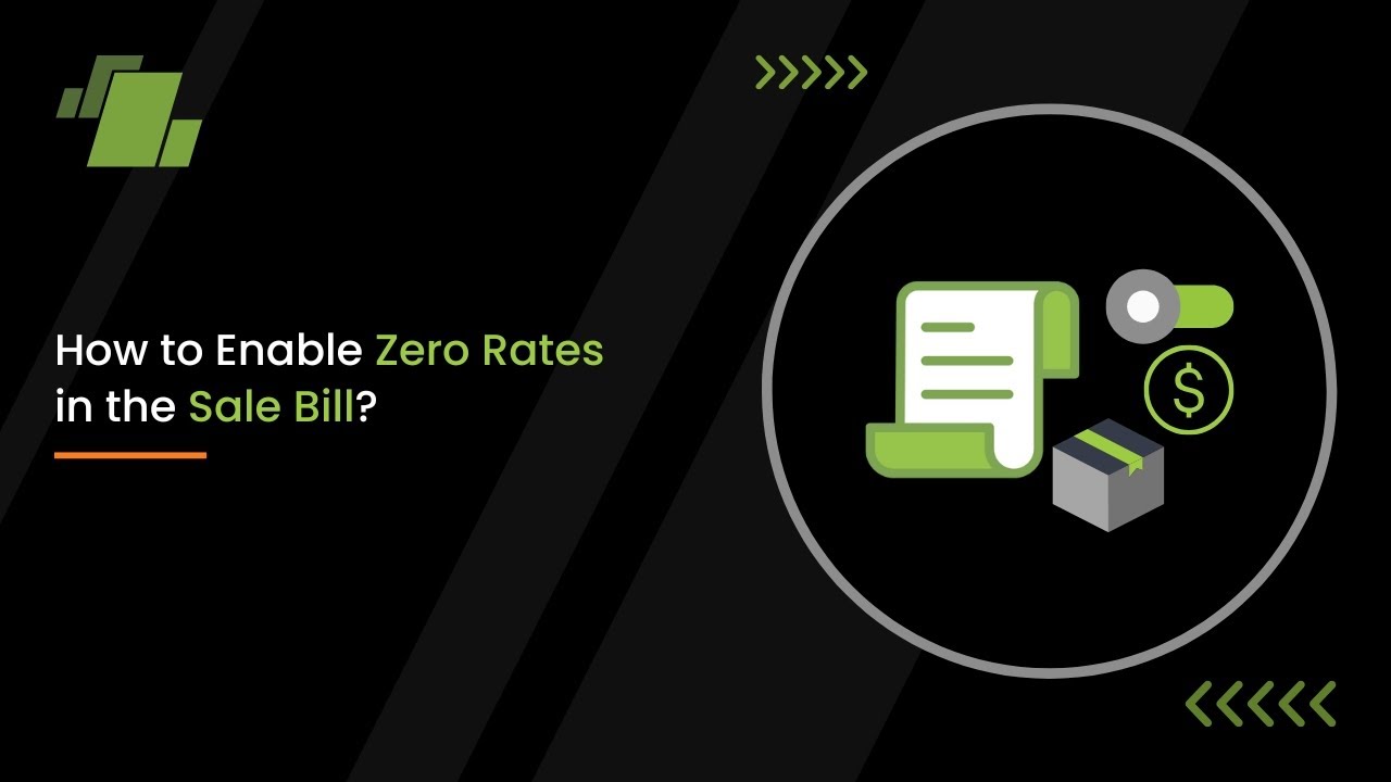 How to Enable Zero Rates in the Sale Bill ? - YouTube