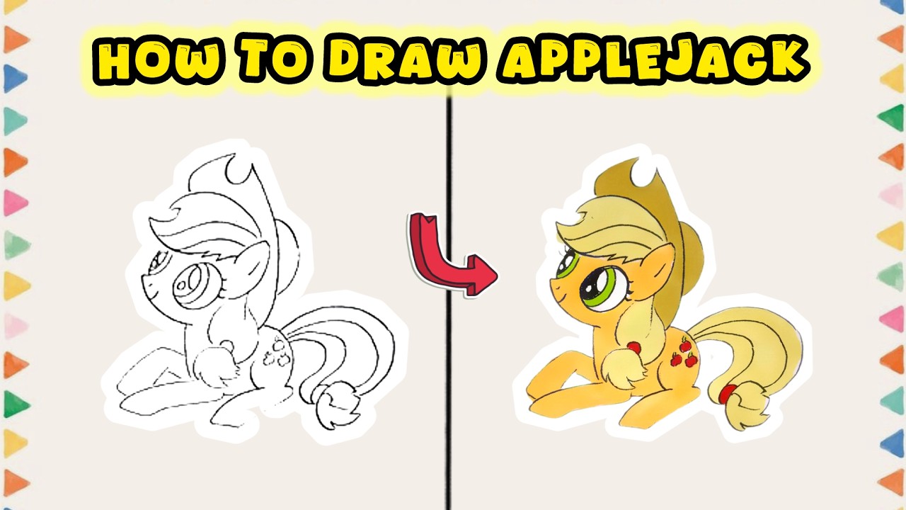 How to Draw Applejack from My Little Pony – Easy Cartoon Drawing - YouTube