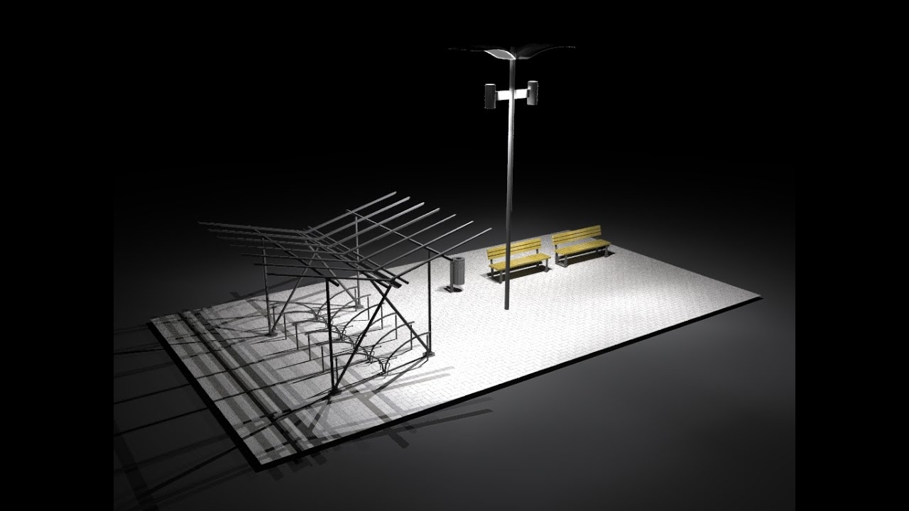 DIALux-Simulation: Bodenleuchten - YouTube