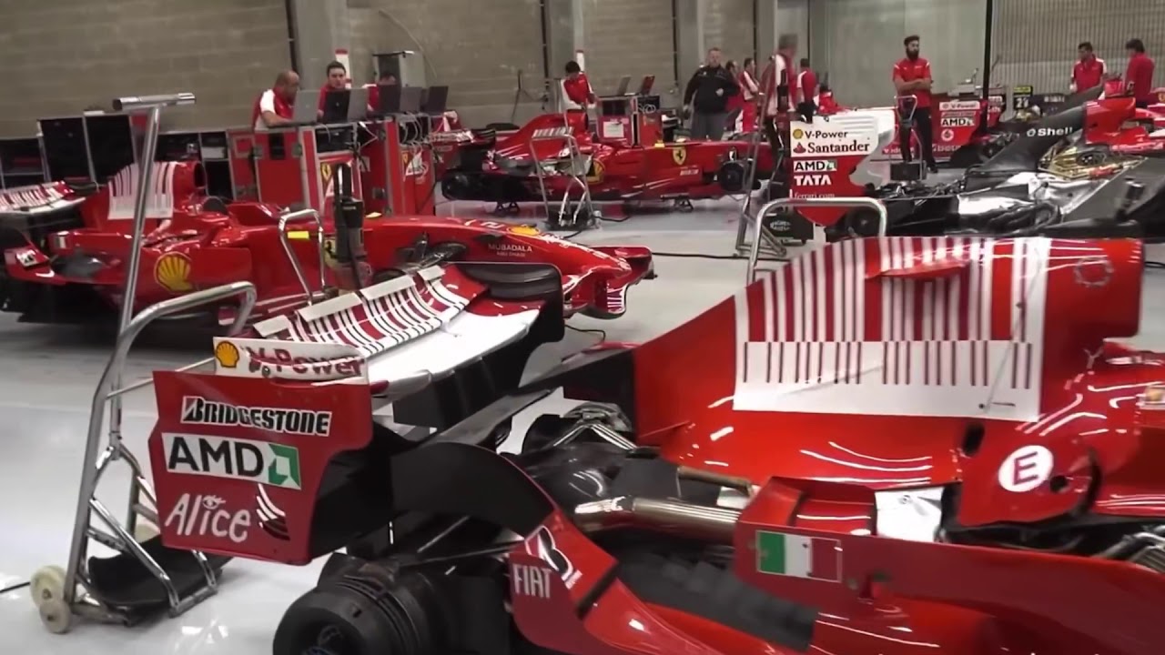 BOX FERRARI В боксе команды Феррари. Болиды F1 в разборе - YouTube