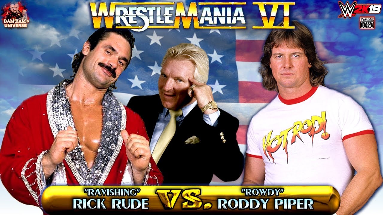 Rick Rude w./ Heenan Family VS. Rowdy Roddy Piper w./ Gary Hart | WWF ...