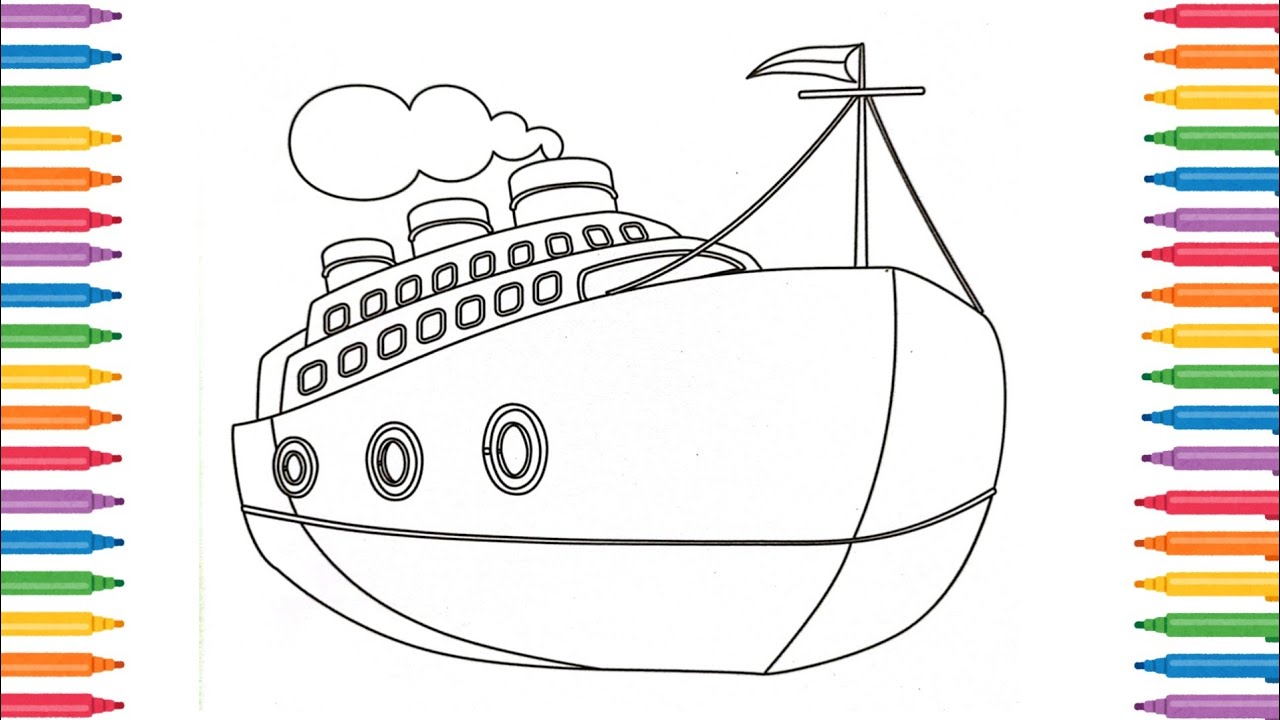 How to draw cruise ship easily using only markers | How to draw and ...