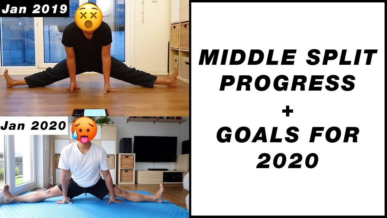 MIDDLE SPLIT PROGRESS after 1 year + GOALS for 2020 - YouTube