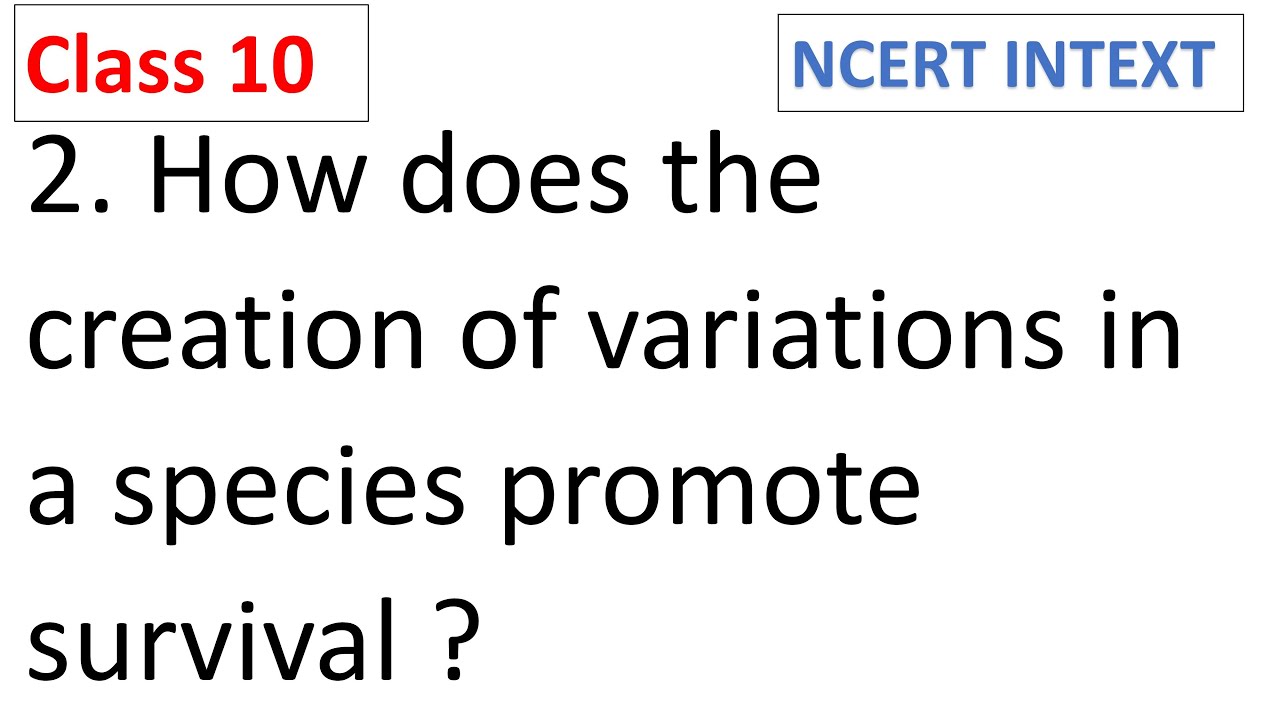 How does the creation of variations in a species promote survival CBSE ...