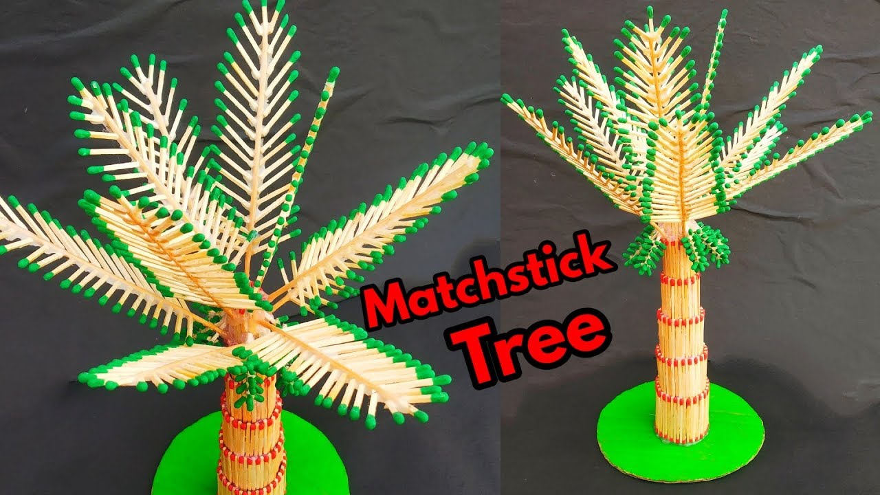 Matchstick date tree making। tree from matchstick। matchstick art and ...