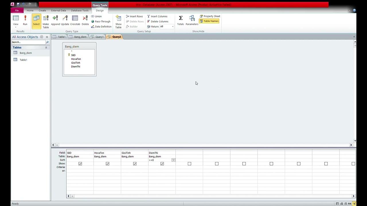 Microsoft Access Product Activation Failed ktra2 Hoàng lớp 12a2 Database Access 2007 2023 03 06 ...