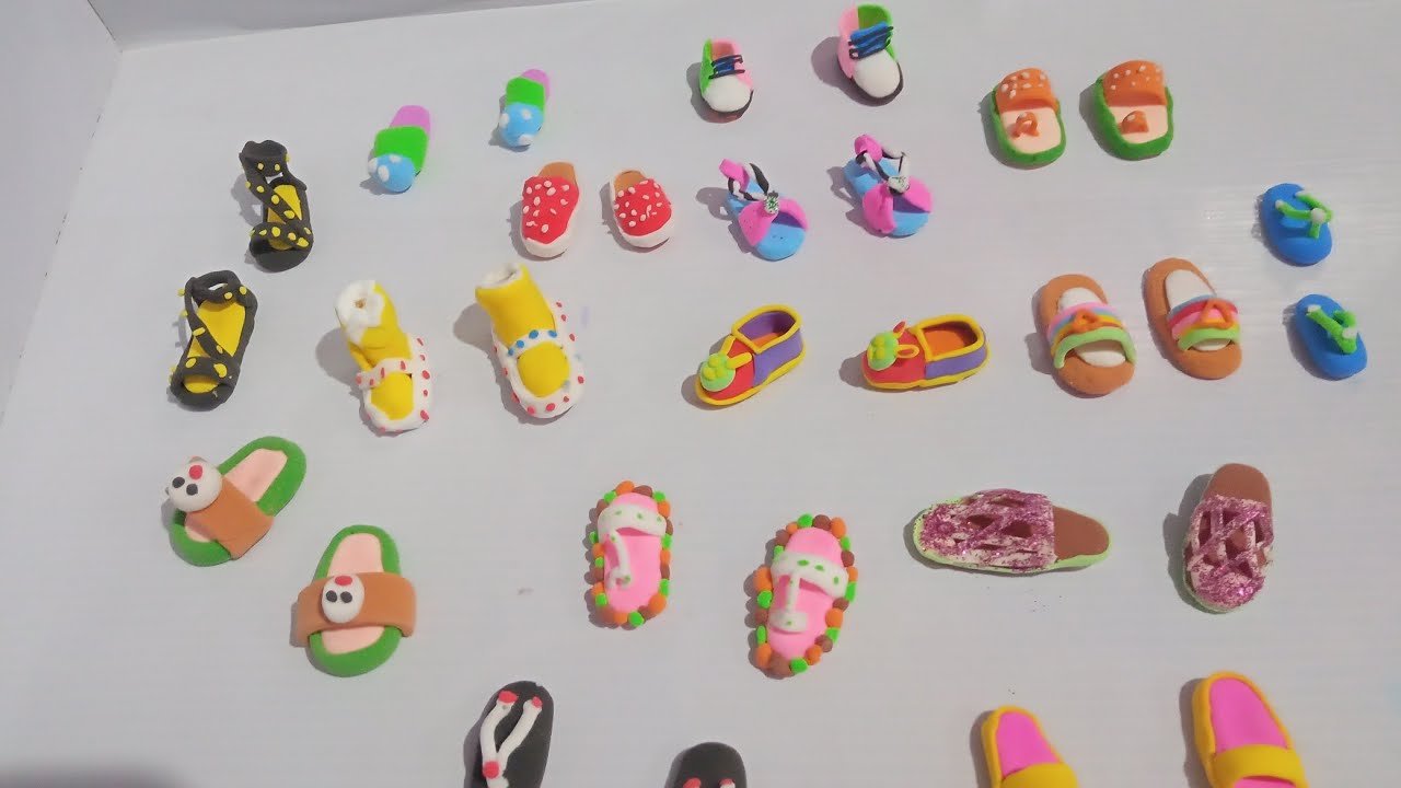 Diy How to make polymer clay miniature Doll shoes miniature footwear ...