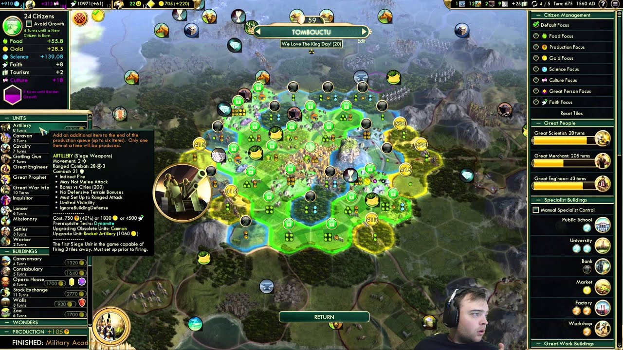 Let's Play Civilization 5 BNW 10:22 - Songhai(Askia) - Marathon - YouTube