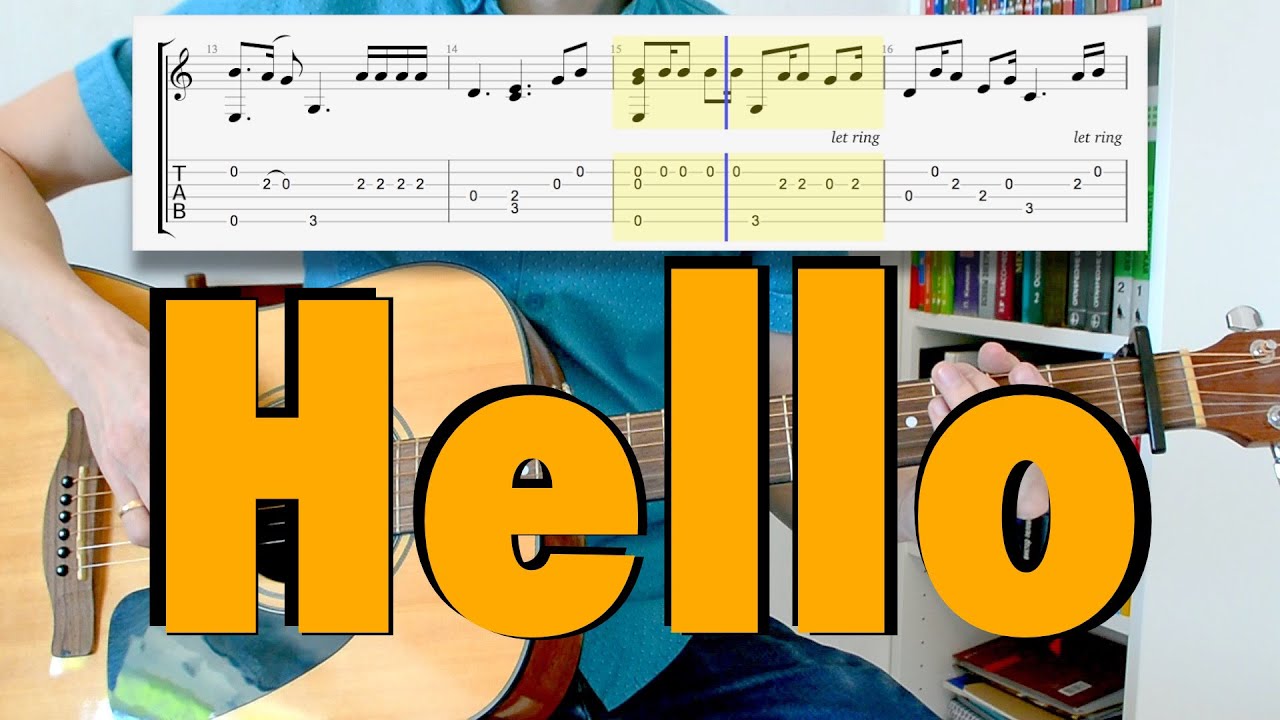 Adele - Hello (fingerstyle cover, tab) - YouTube
