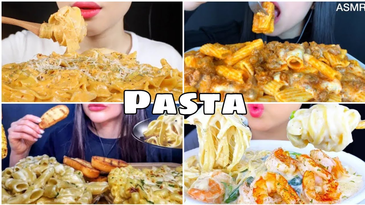 ASMR EATING CHEESY CREAMY PASTA🤍🔥 MUKBANG COMPILATION || (2X SPEED) BiG ...