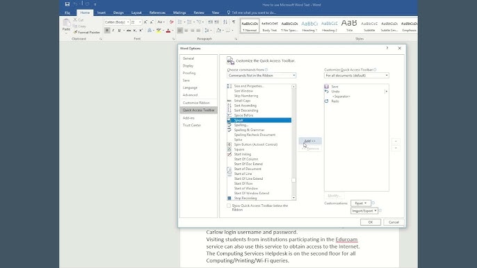 Text To Speech Tutorial Microsoft Word 2016 Youtube