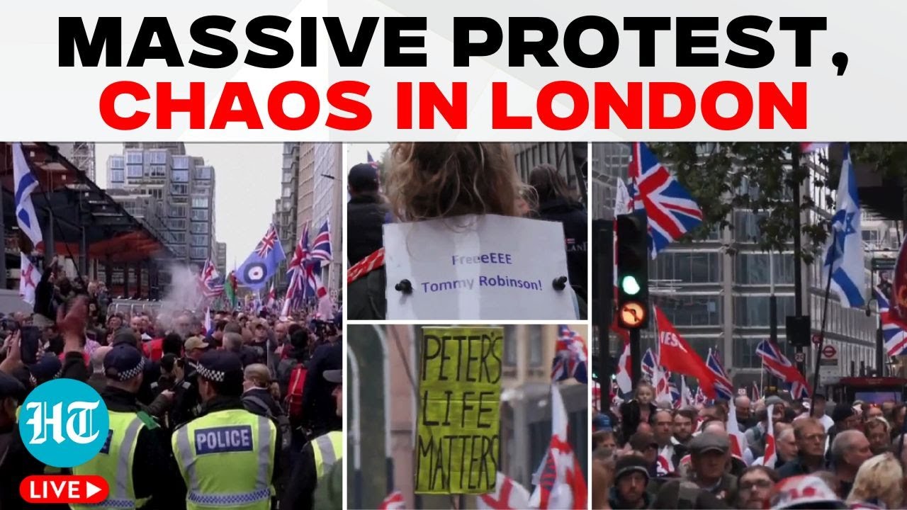 London Protests LIVE |Thousands Of Robinson Supporters Rally Against ...